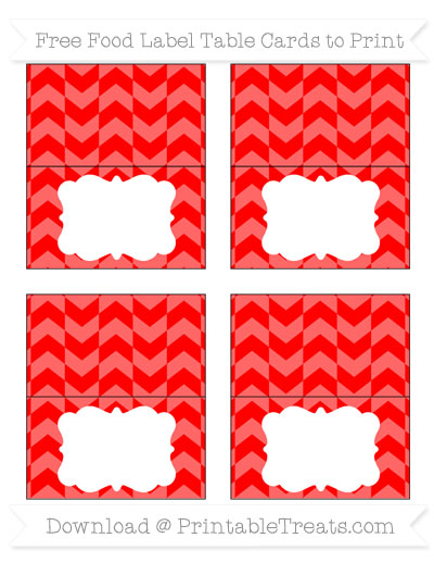 Free Red Herringbone Pattern Simple Food Labels — Printable Treats.com