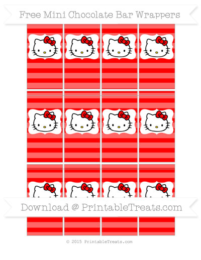 Free Red Horizontal Striped Hello Kitty Mini Chocolate Bar Wrappers ...
