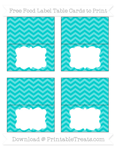 Free Robin Egg Blue Chevron Simple Food Labels — Printable Treats.com