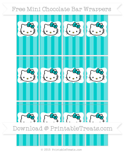 Free Robin Egg Blue Striped Hello Kitty Mini Chocolate Bar Wrappers ...