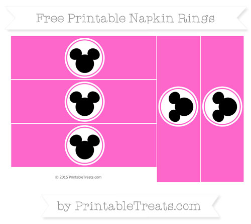 Rose Pink Mickey Mouse Napkin Rings — Printable Treats.com