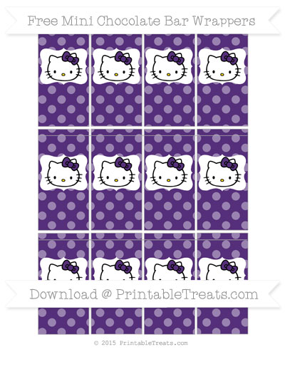 Free Royal Purple Dotted Pattern Hello Kitty Mini Chocolate Bar ...