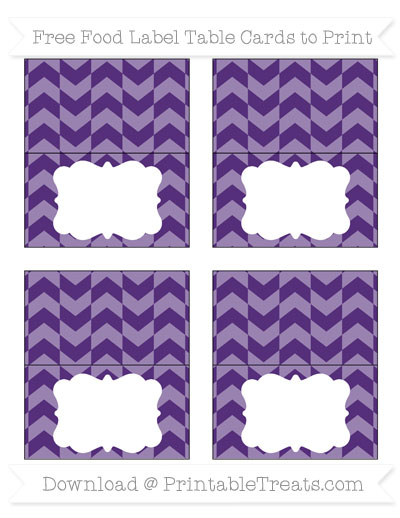 Free Royal Purple Herringbone Pattern Simple Food Labels — Printable ...