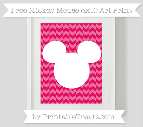 Free Ruby Pink Herringbone Pattern Mickey Mouse 8×10 Art Print ...