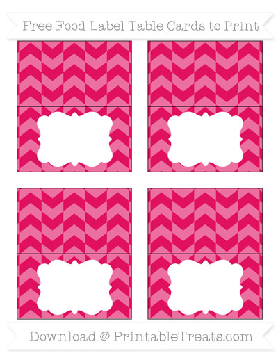 Free Ruby Pink Herringbone Pattern Simple Food Labels — Printable ...