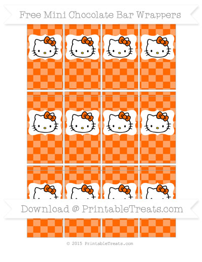 Free Safety Orange Checker Pattern Hello Kitty Mini Chocolate Bar ...