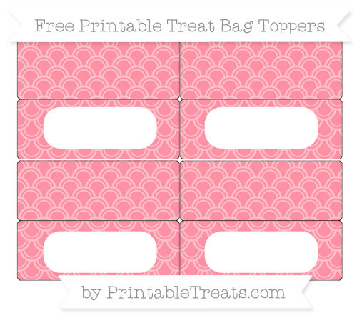 Free Salmon Pink Fish Scale Pattern Simple Treat Bag Toppers ...