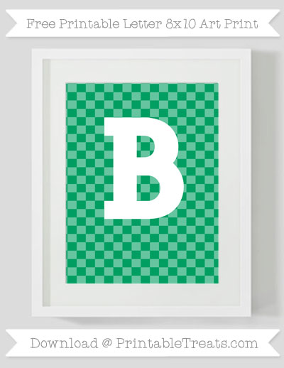 Shamrock Green Checker Pattern Letter B 8×10 Art Print — Printable ...