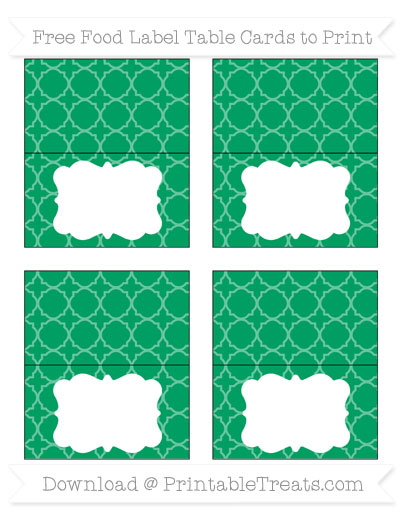 Free Shamrock Green Quatrefoil Pattern Simple Food Labels — Printable ...