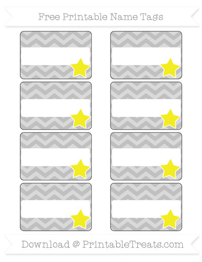 Free Silver Chevron Star Name Tags — Printable Treats.com