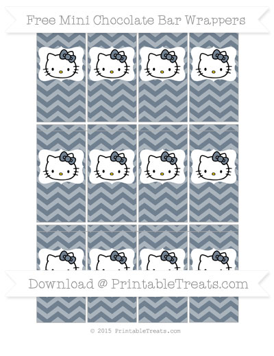 Free Slate Grey Chevron Hello Kitty Mini Chocolate Bar Wrappers ...
