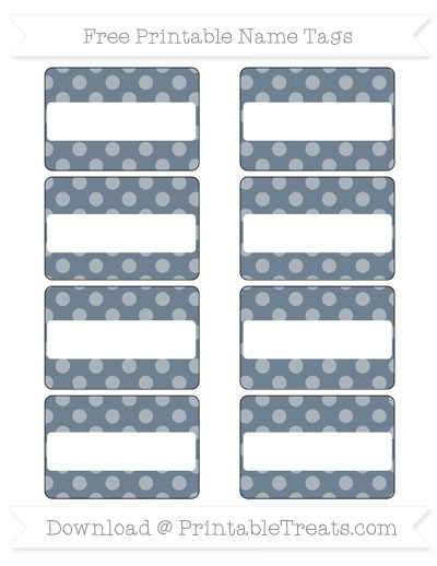 Free Slate Grey Dotted Pattern Simple Name Tags — Printable Treats.com
