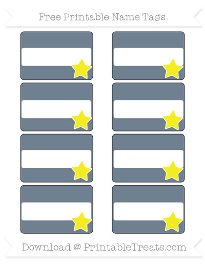 Free Slate Grey Star Name Tags — Printable Treats.com