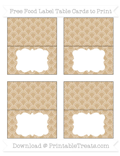 Free Tan Fish Scale Pattern Simple Food Labels — Printable Treats.com