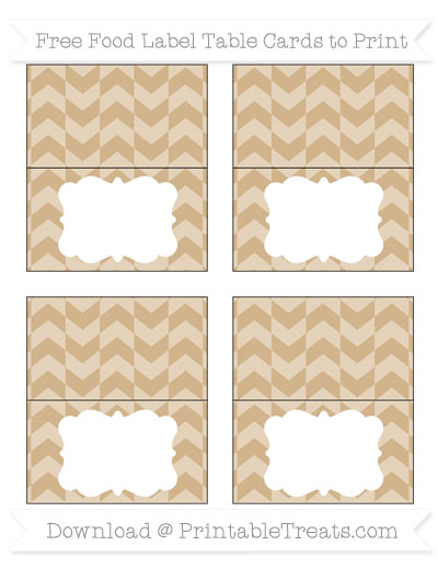 Free Tan Herringbone Pattern Simple Food Labels — Printable Treats.com