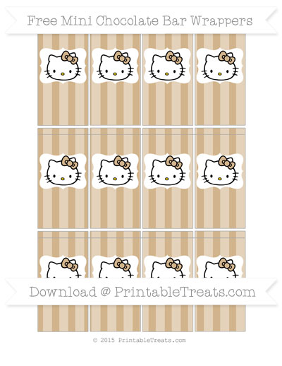 Free Tan Striped Hello Kitty Mini Chocolate Bar Wrappers — Printable ...