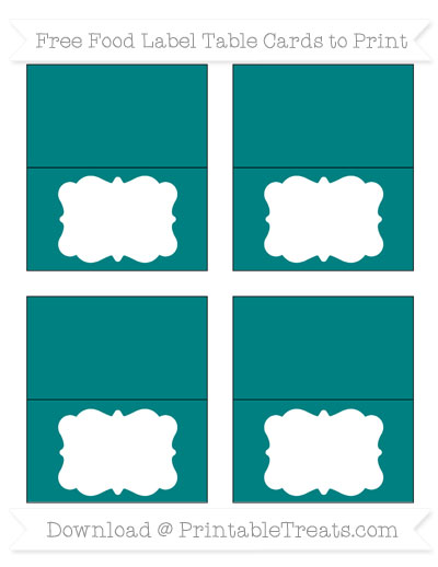 Free Teal Simple Food Labels — Printable Treats.com