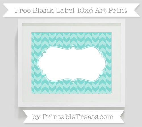 Free Tiffany Blue Herringbone Pattern Blank Label 10×8 Art Print ...