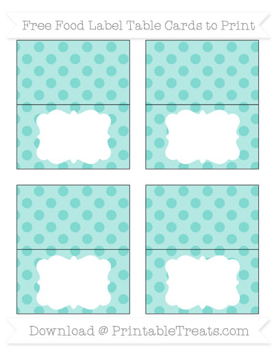 Free Tiffany Blue Polka Dot Simple Food Labels — Printable Treats.com