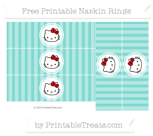 Free Tiffany Blue Striped Hello Kitty Napkin Rings — Printable Treats.com