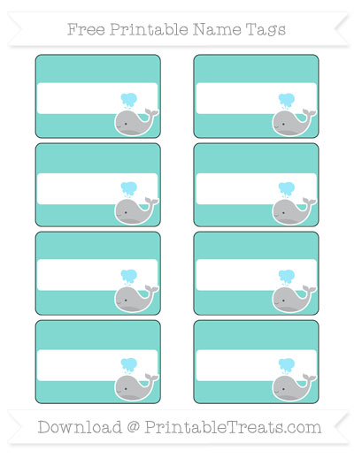 Free Tiffany Blue Whale Name Tags — Printable Treats.com