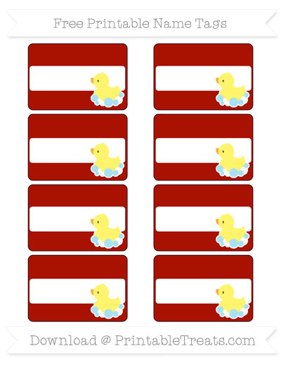 Free Turkey Red Baby Duck Name Tags — Printable Treats.com
