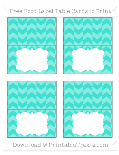 Free Turquoise Herringbone Pattern Simple Food Labels — Printable ...