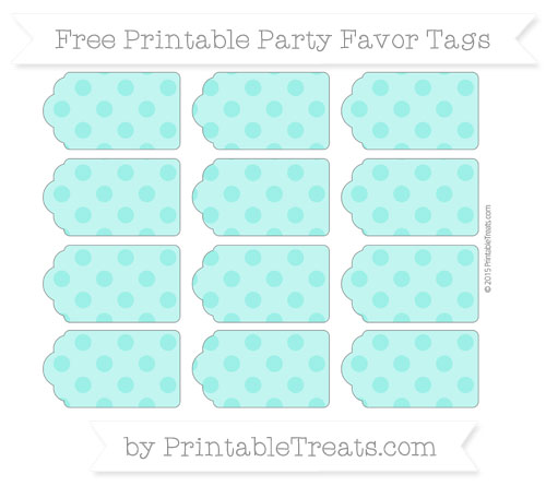 Turquoise Polka Dot Party Favor Tags — Printable Treats.com