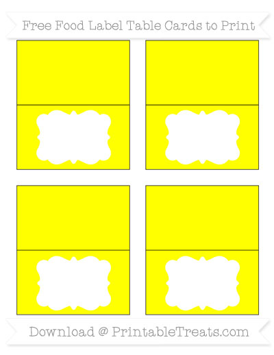 Free Yellow Simple Food Labels — Printable Treats.com